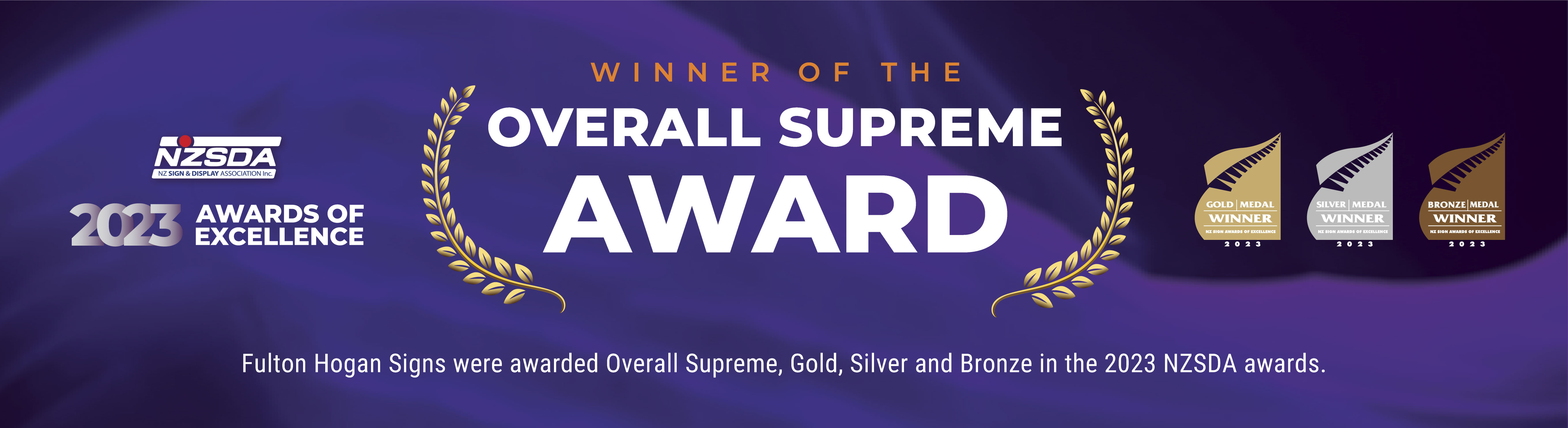 Fulton Hogan Signs Supreme Award Winning Sign Makers